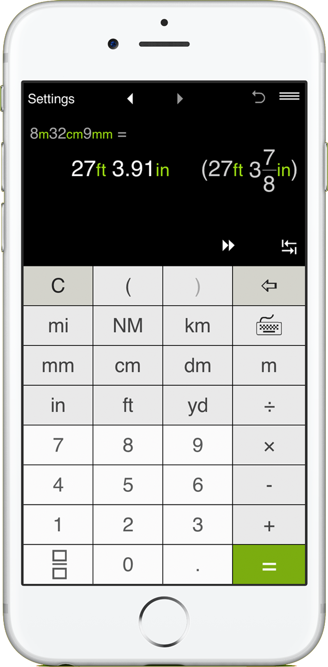 Unit Calculator To Work In And Convert Between Standard And Metric Units